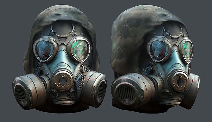 3D model Gas mask helmet 3d model military combat Low-poly VR / AR ...