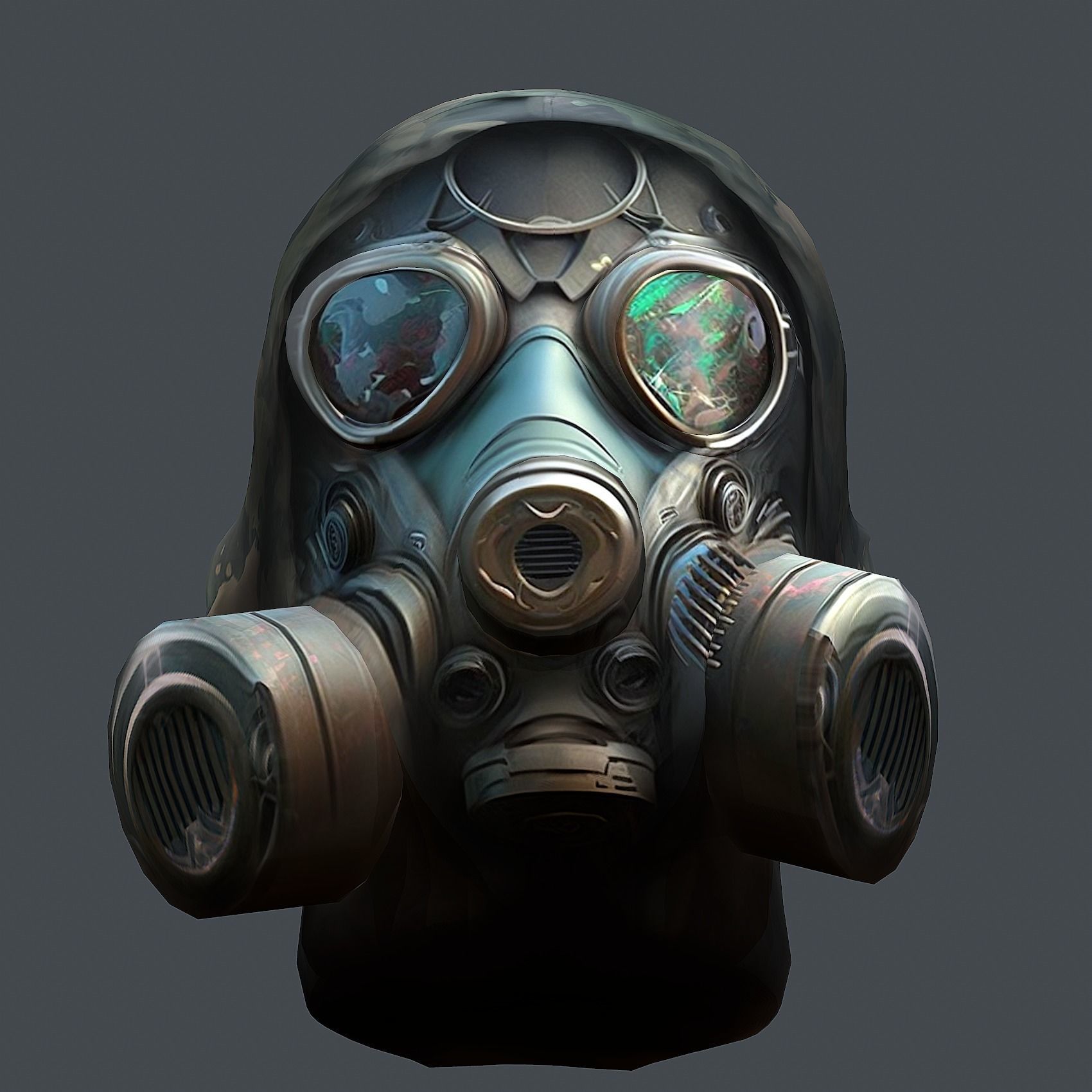 3D model Gas mask helmet 3d model military combat Low-poly VR / AR ...