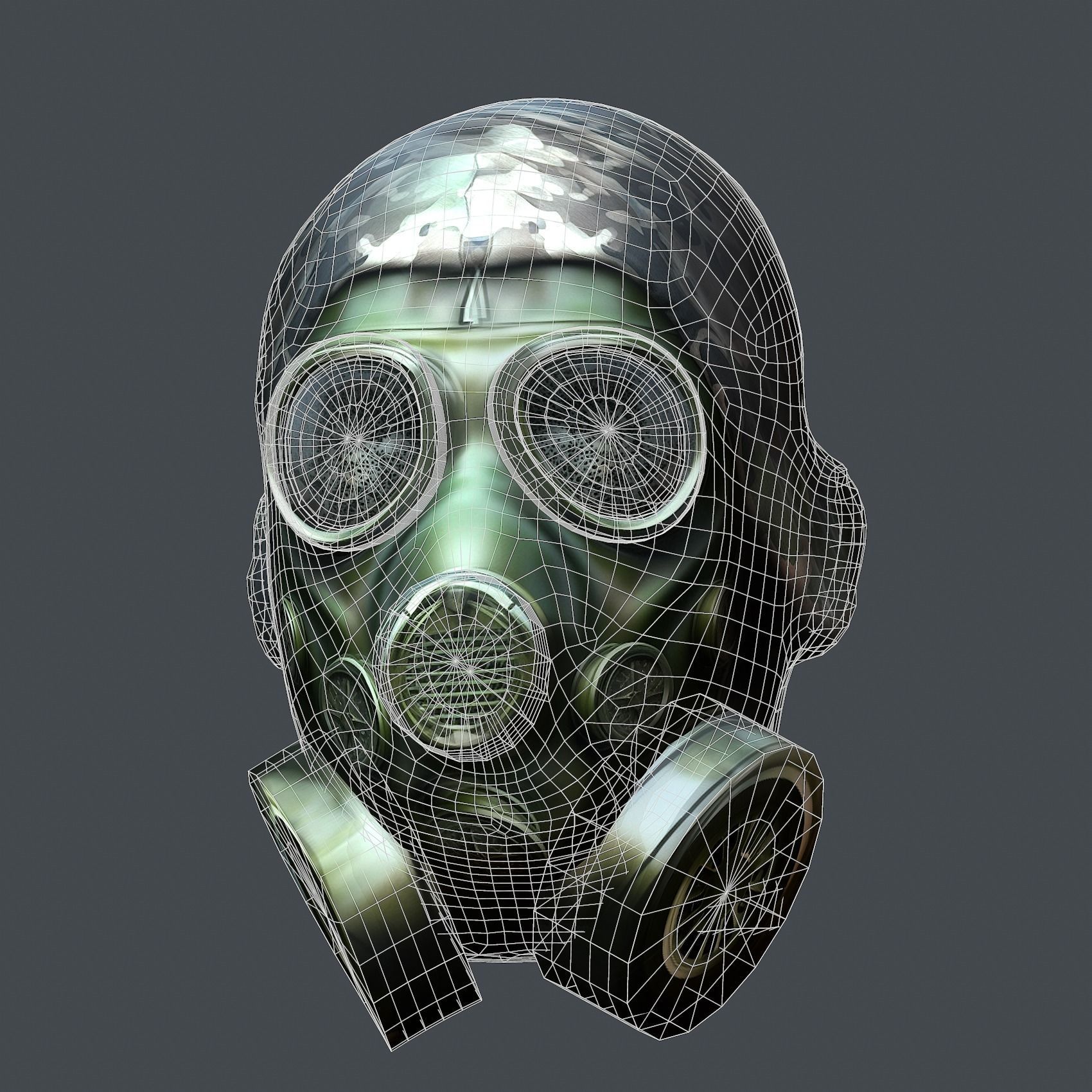 3D model Gas mask helmet 3d model military combat Low-poly VR / AR ...