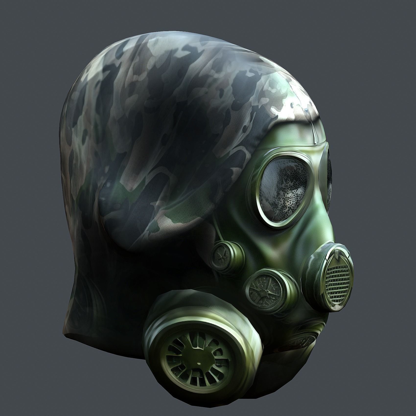 3D model Gas mask helmet 3d model military combat Low-poly VR / AR ...