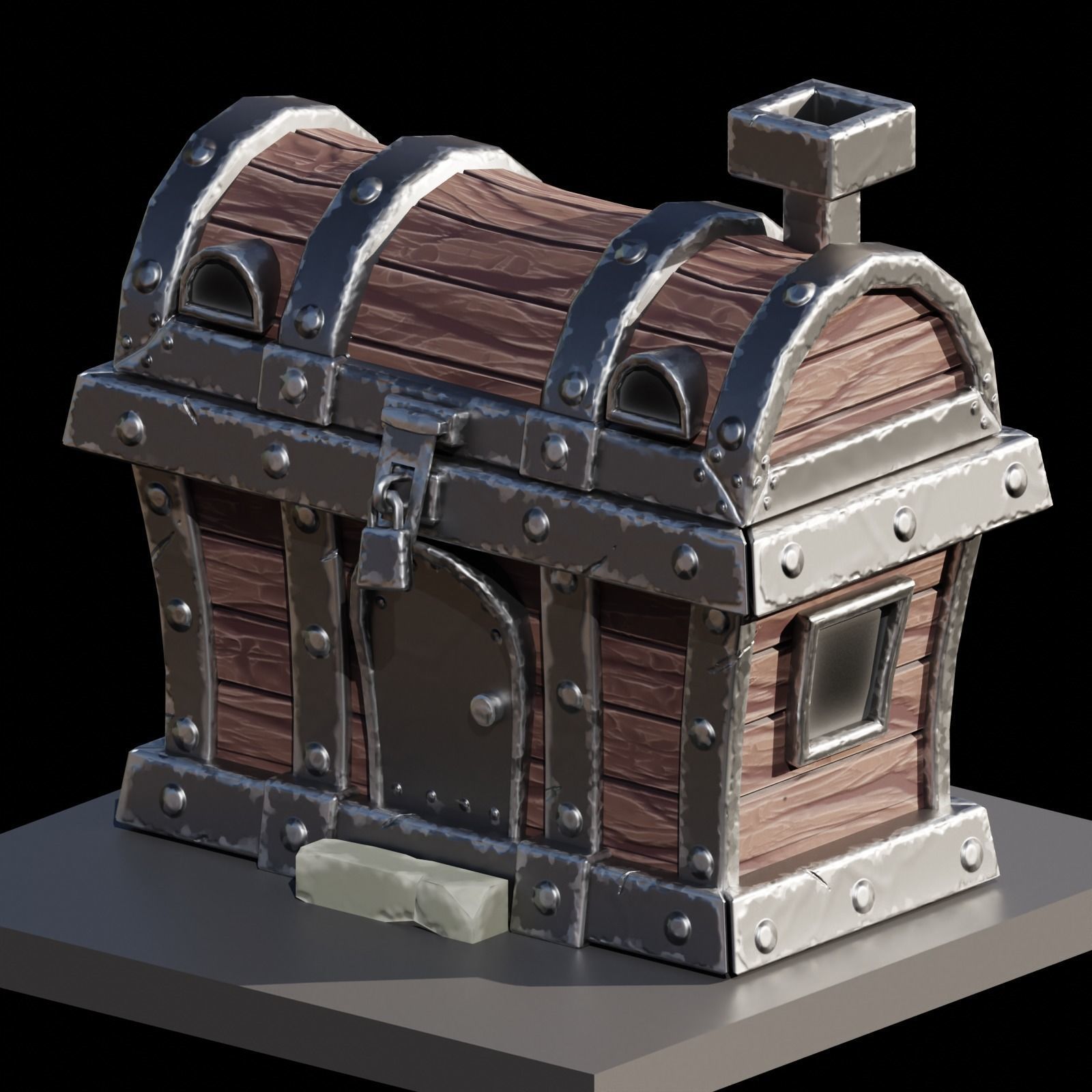 3D model Stylized chest house VR / AR / low-poly | CGTrader
