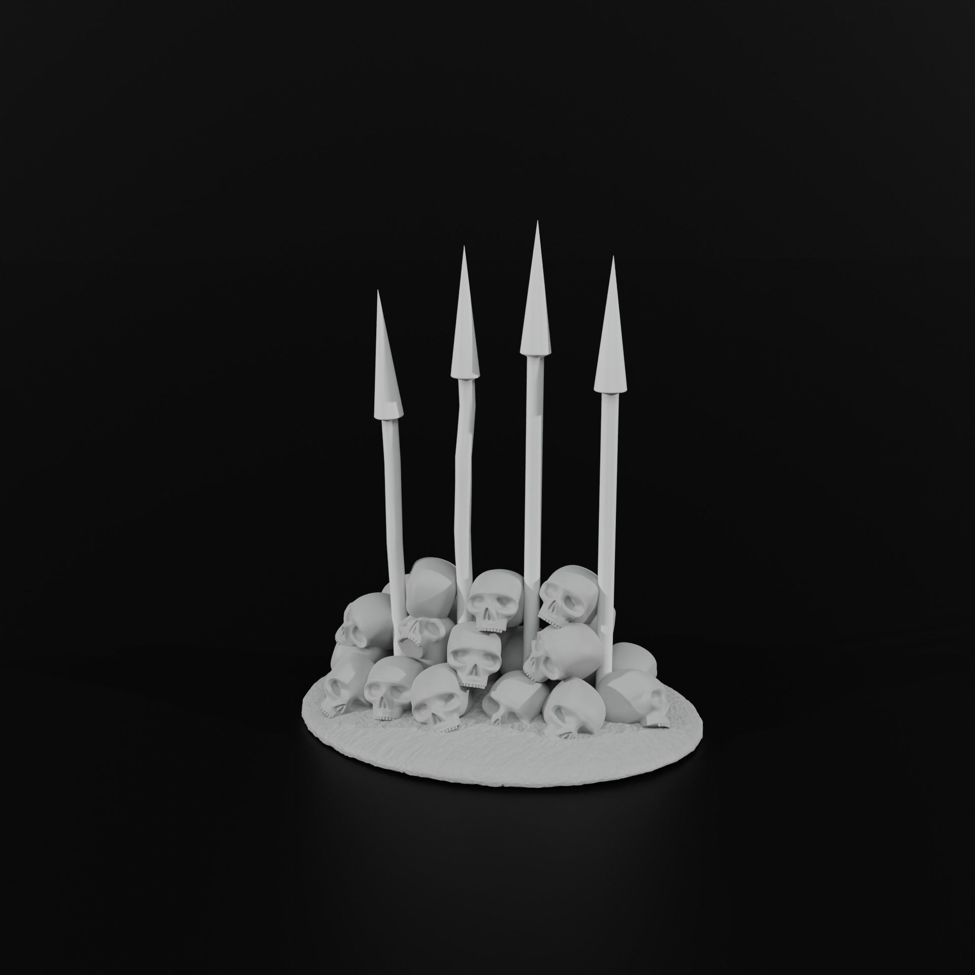 wall of skulls with spikes warhammer 40k terrain 3d model 3D model 3D ...