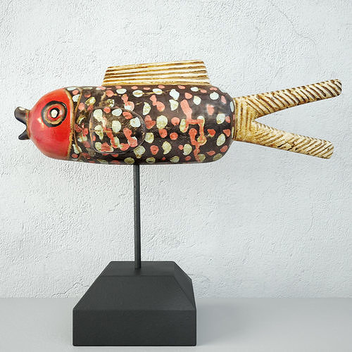 Mali Wood Bozo Fish Puppet 1 3D model | CGTrader