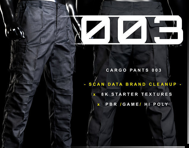 3D model Cargo Pants 003 VR / AR / low-poly | CGTrader