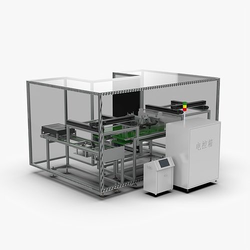 Fully Automatic Loading and Unloading Tray Scanning Machine 3D model | CGTrader