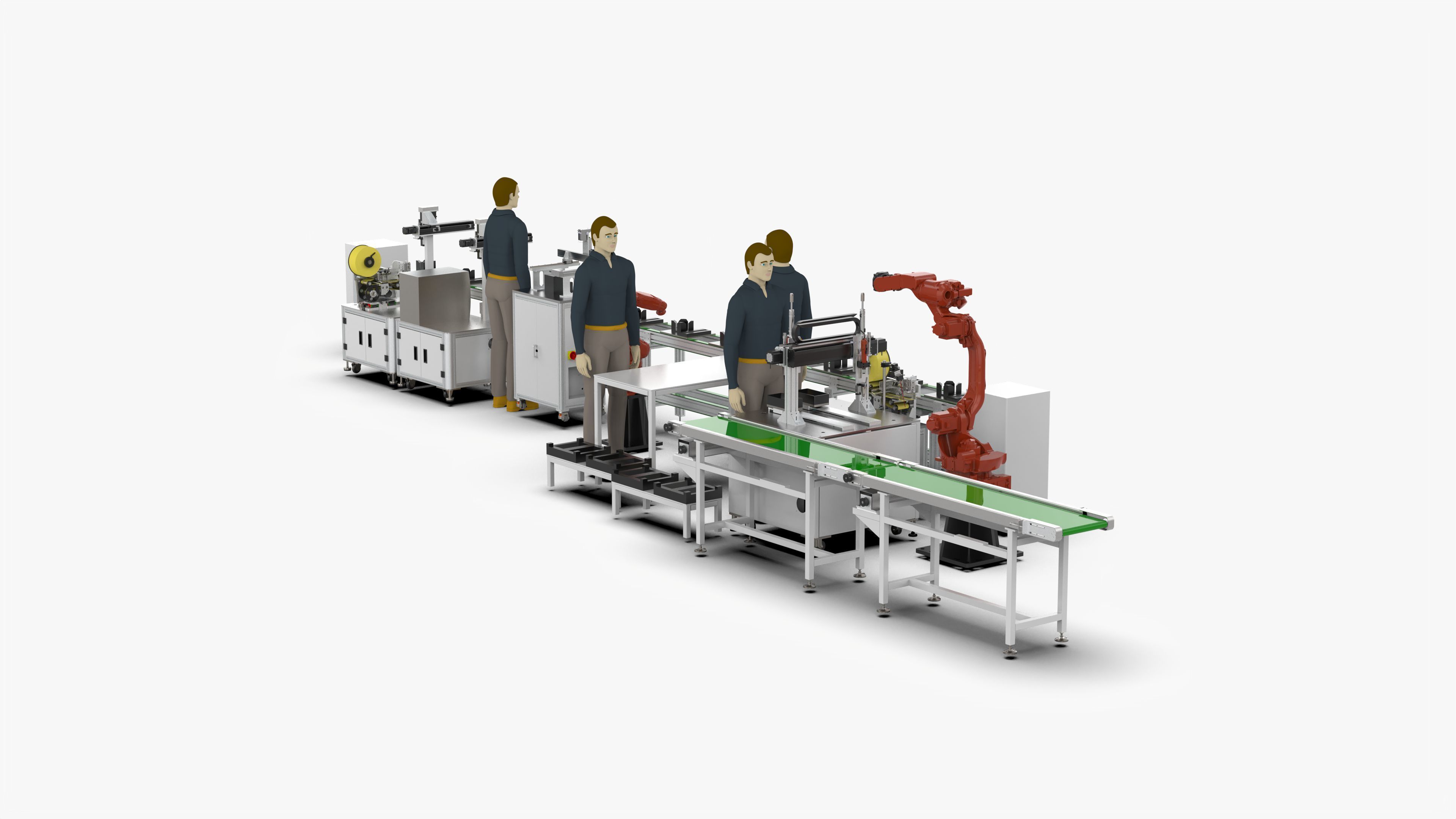 Shell Automatic Locking Labeling Line 3D model | CGTrader