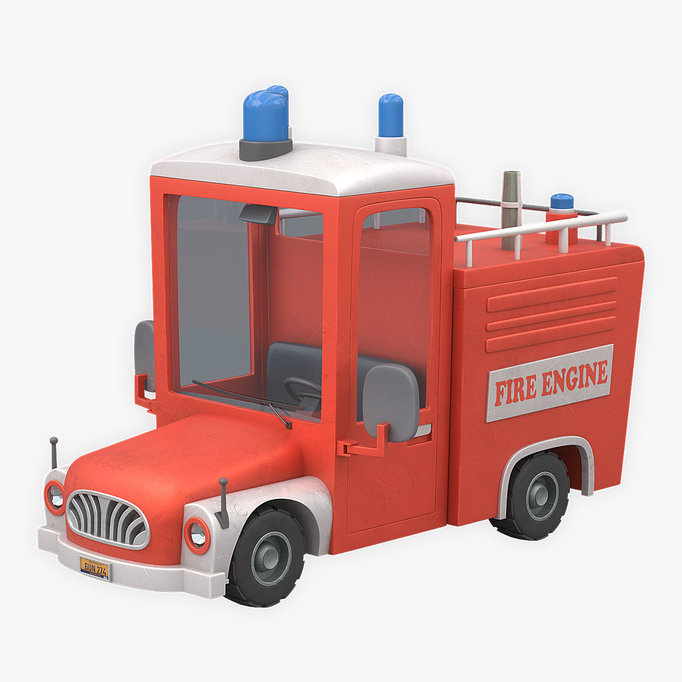 3D model Cartoon Fire Engine VR / AR / low-poly | CGTrader