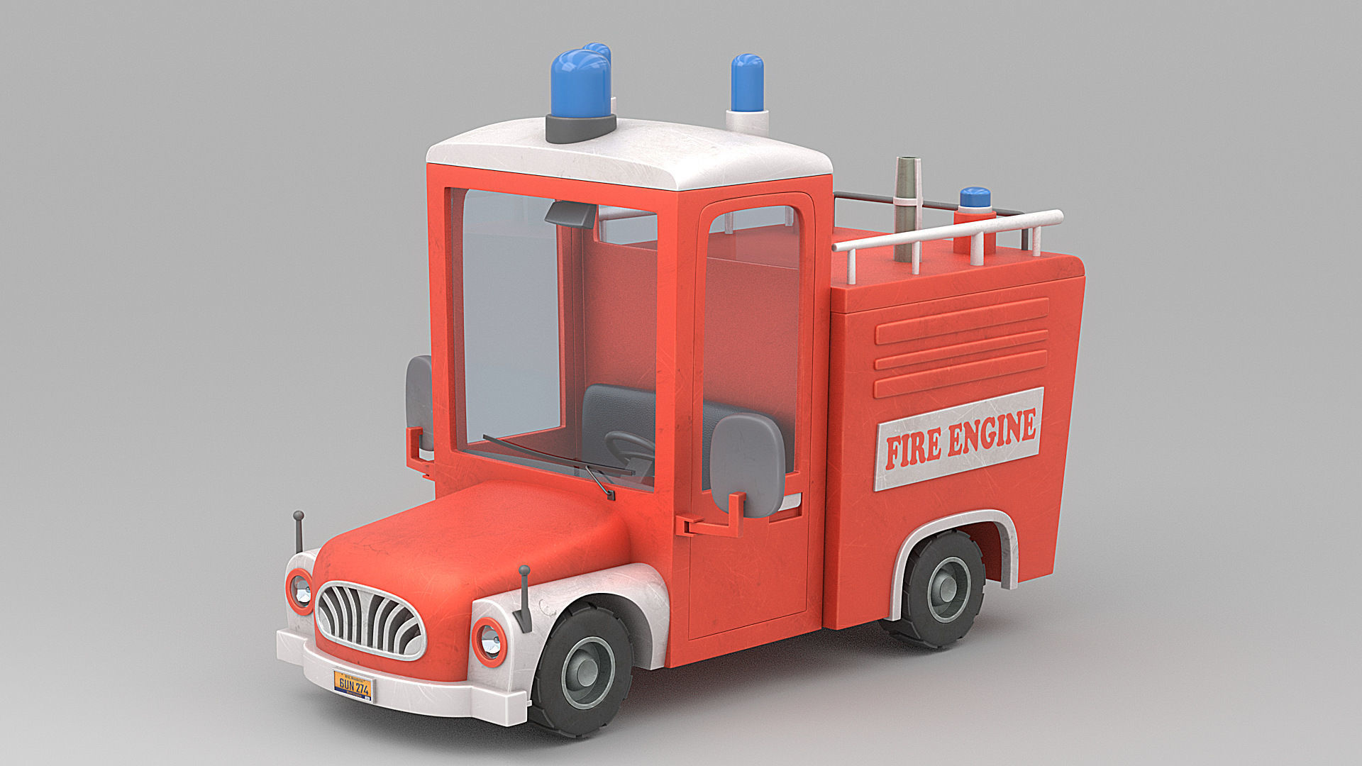 3D model Cartoon Fire Engine VR / AR / low-poly | CGTrader