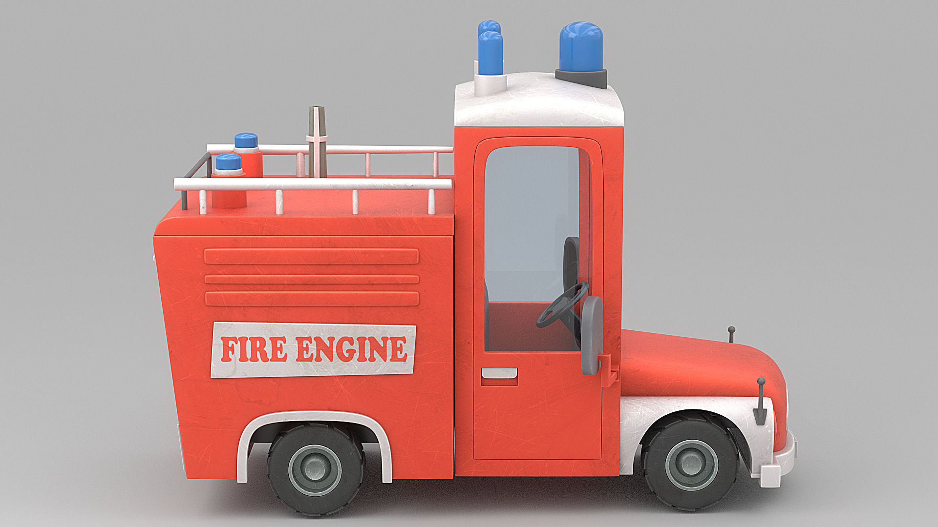 3D model Cartoon Fire Engine VR / AR / low-poly | CGTrader