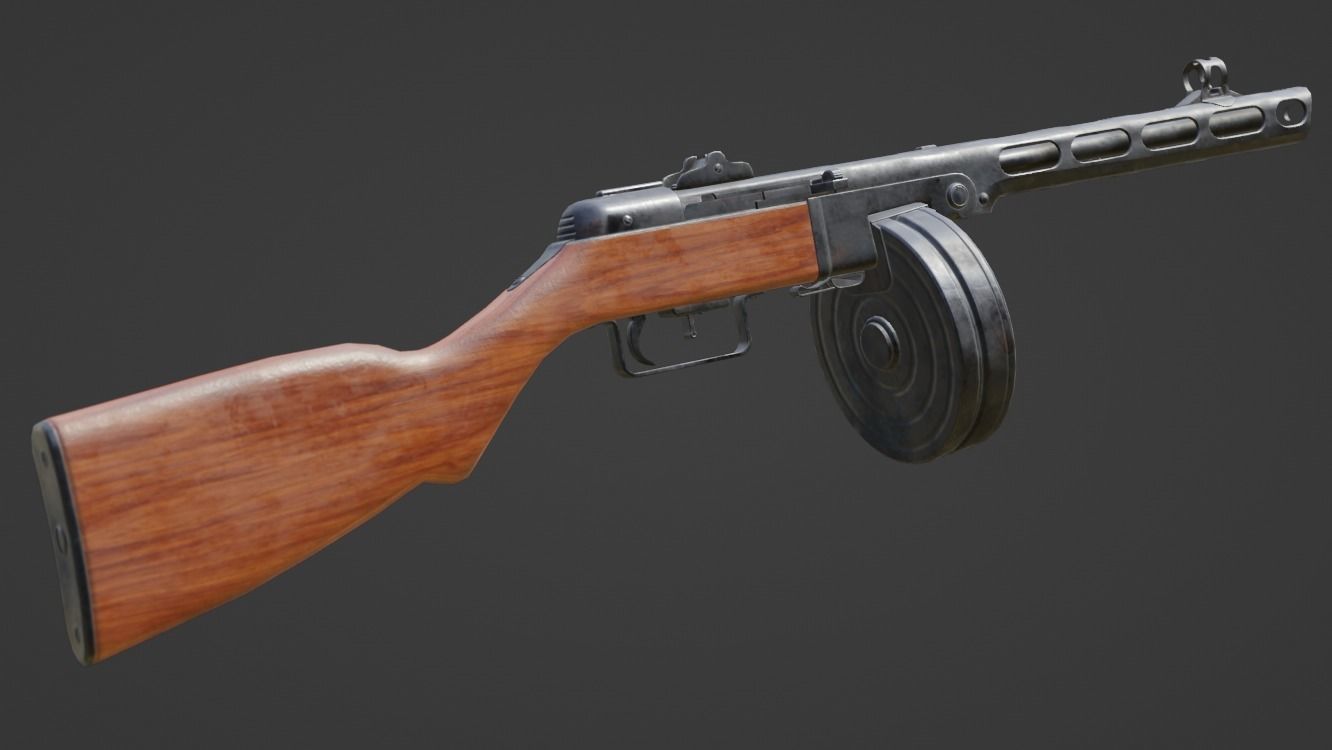 3D model PPSH Submachine Gun VR / AR / low-poly | CGTrader