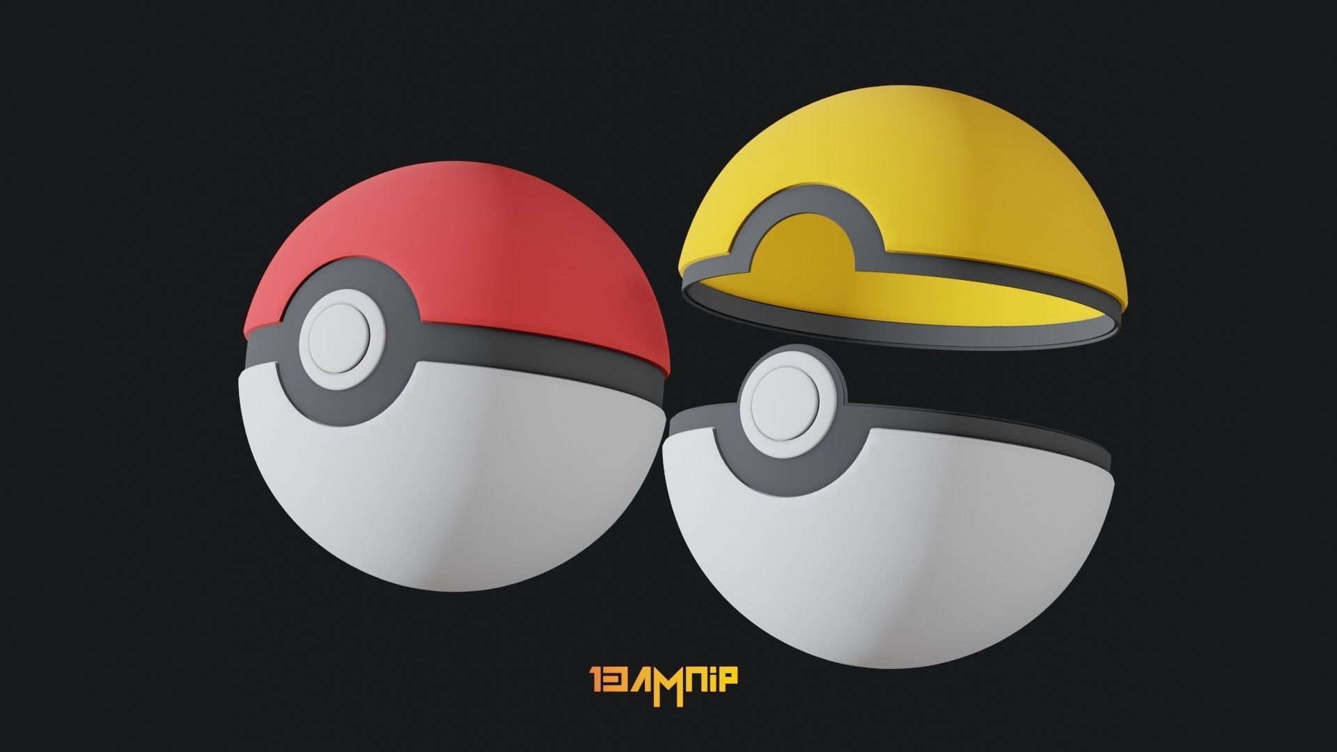 Pokeball container 3D model 3D printable | CGTrader