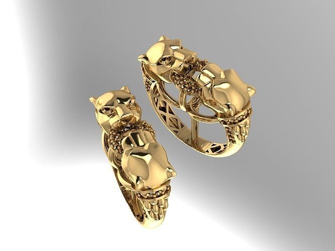 woman ring leopard 009 3D model 3D printable | CGTrader