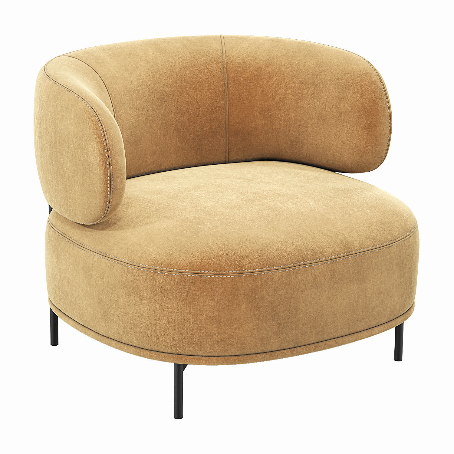 Akiko Lounge Chair Gallotti Radice Buratti 3D model | CGTrader