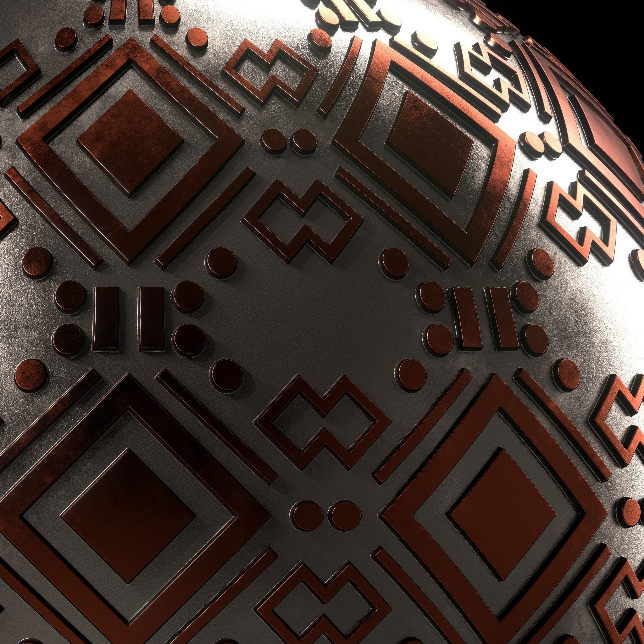 3D model Metal Materials 26- Ornament Metal panels Pbr 4k Seamless VR ...