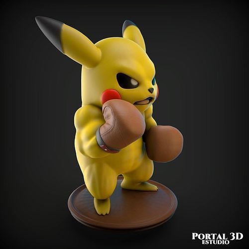 Boxing Pikachu 3D model 3D printable | CGTrader