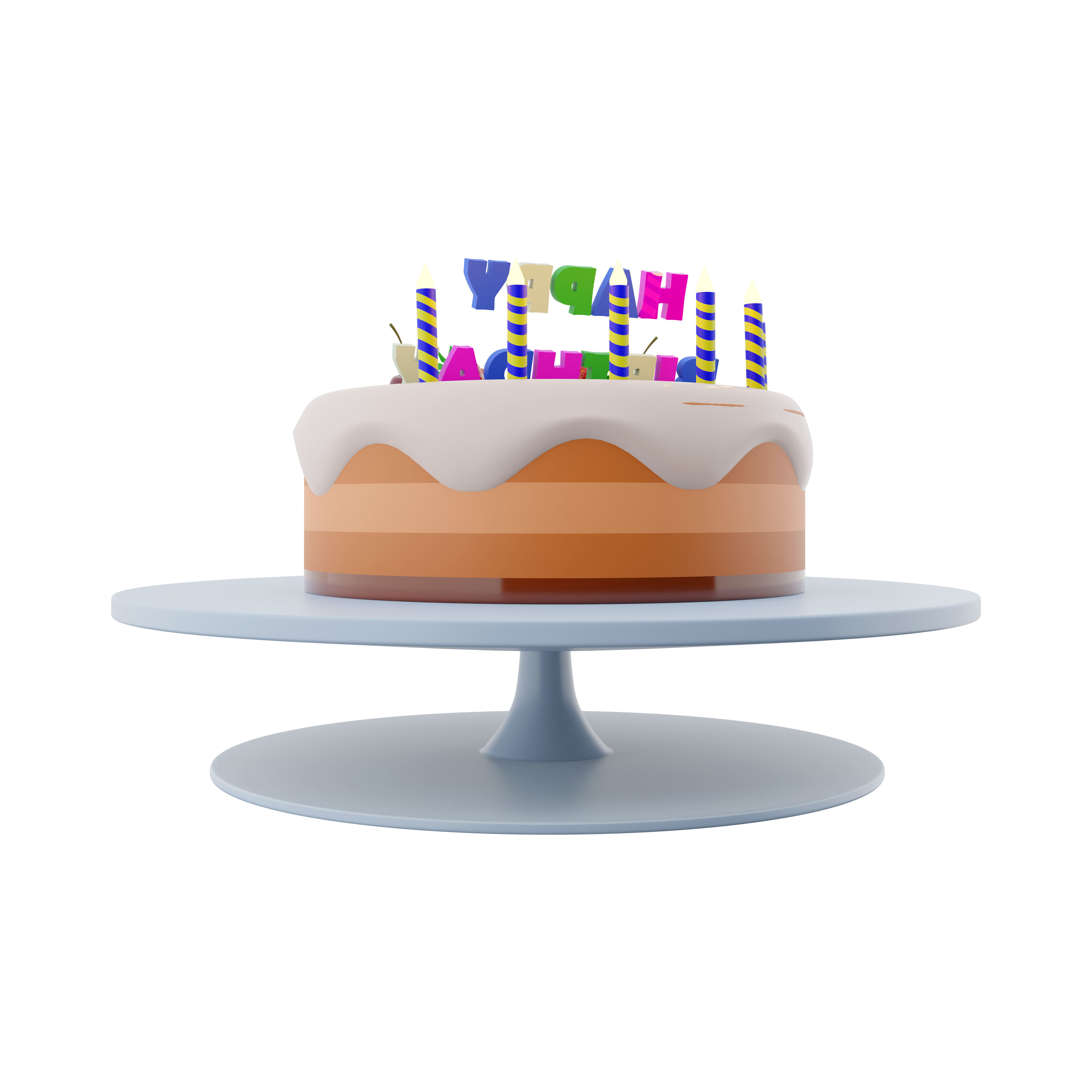 3d birthday cake icon 3D model | CGTrader