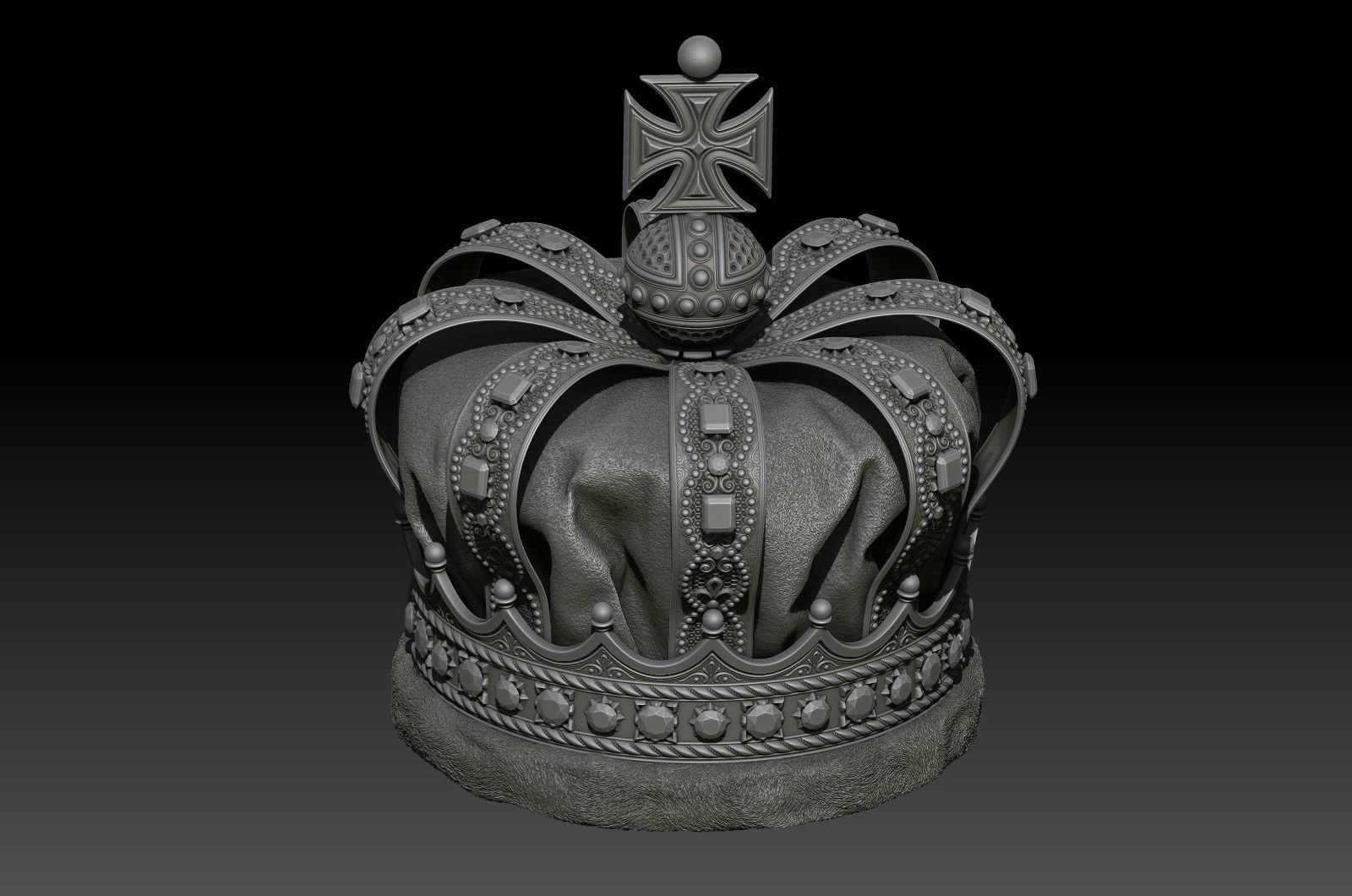 European royal crown high poly material map 3D model | CGTrader