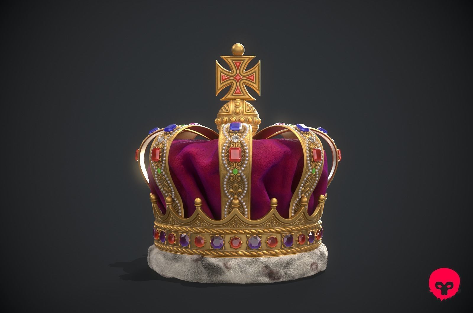 European royal crown high poly material map 3D model | CGTrader