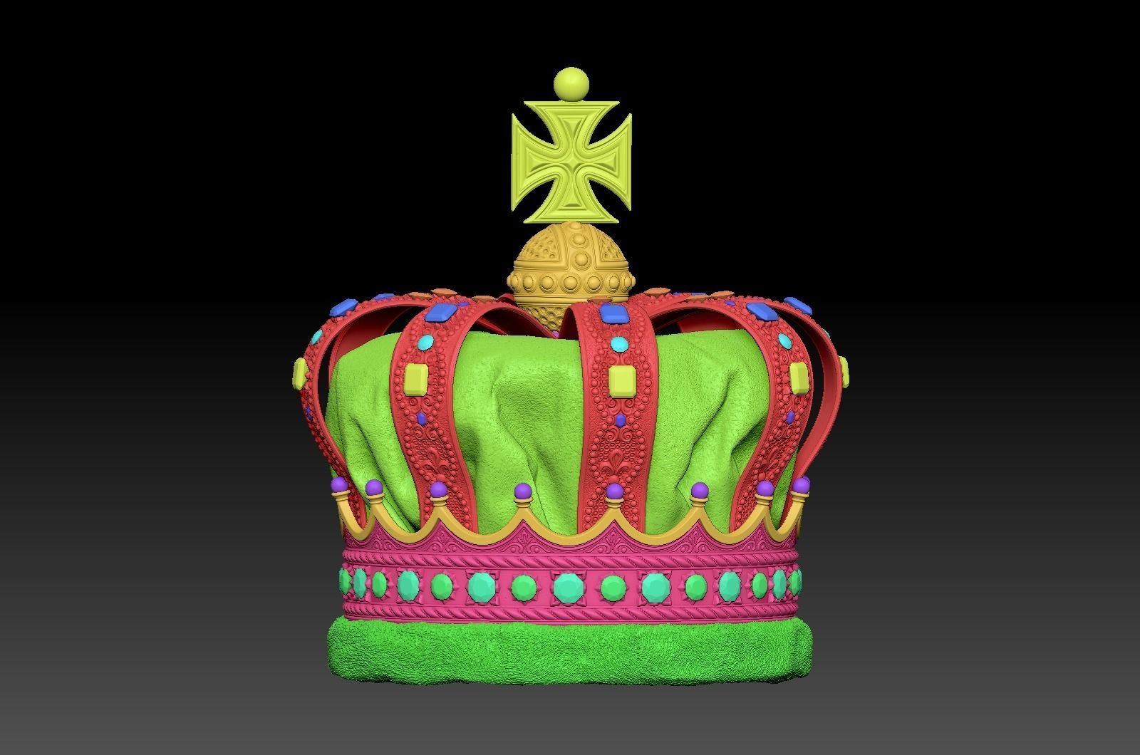European royal crown high poly material map 3D model | CGTrader