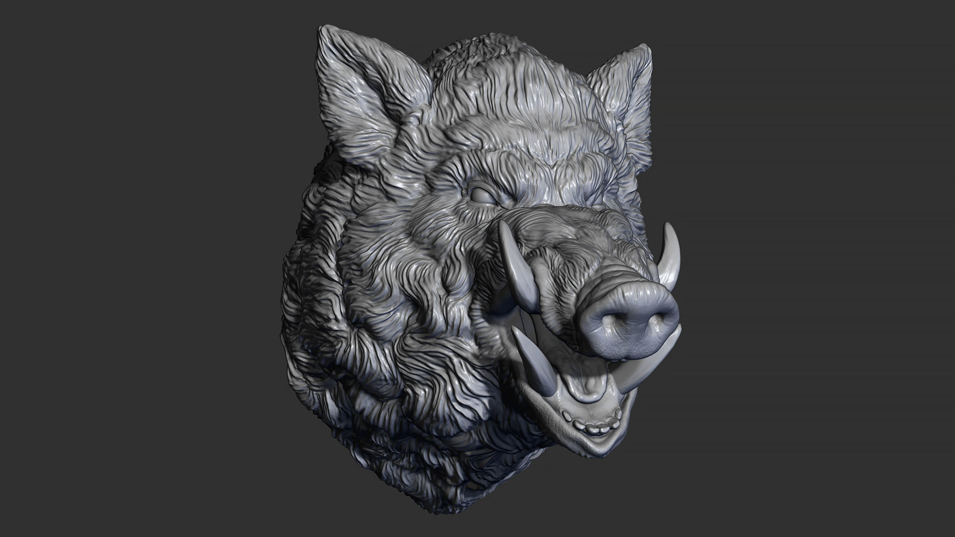Wild boar hog 3D model 3D printable | CGTrader