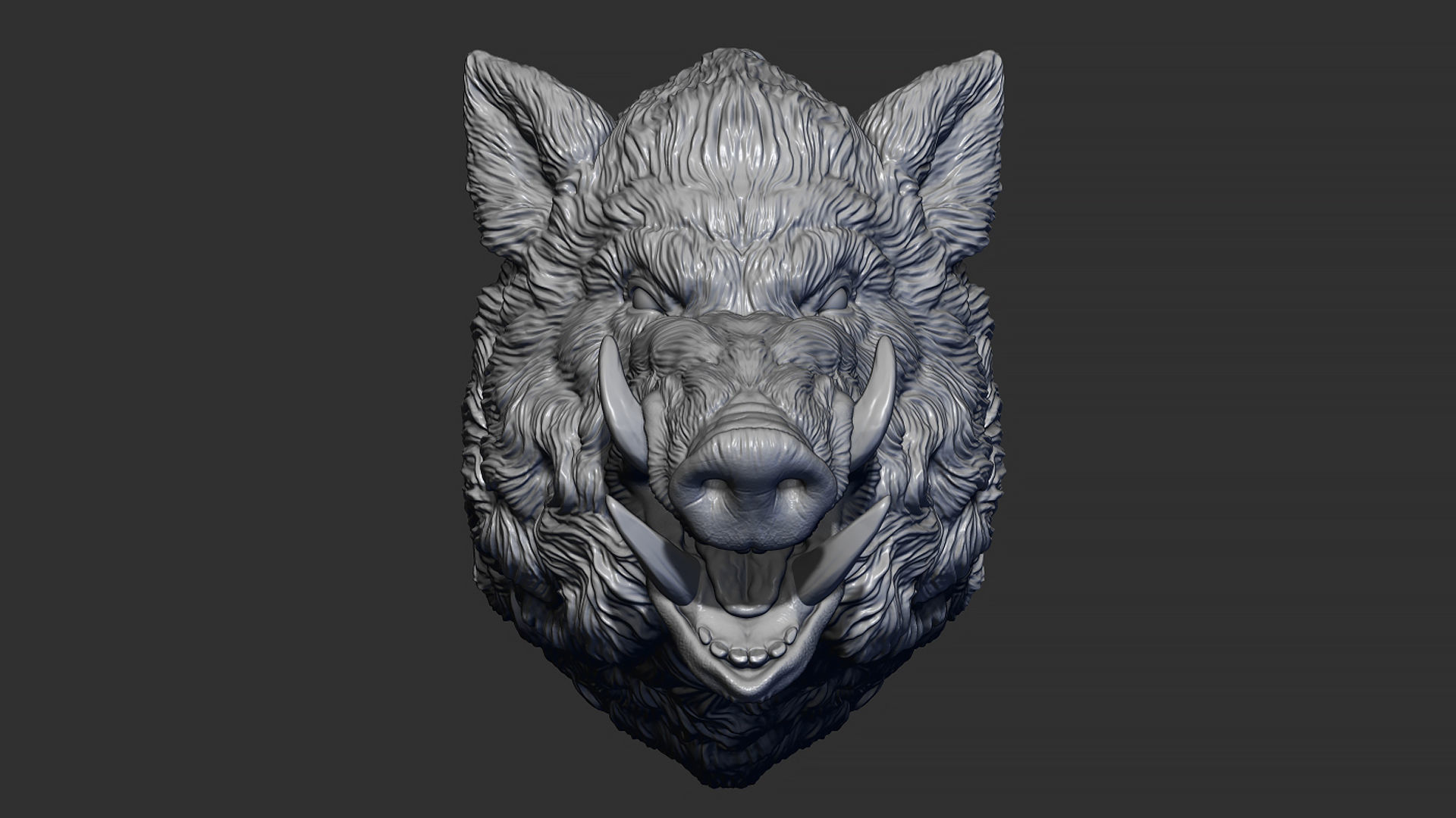 Wild boar hog 3D model 3D printable | CGTrader