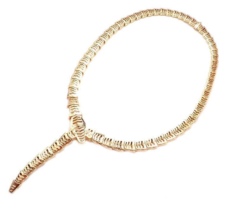Bulgari Serpenti Viper necklace in pink gold and diamonds 3D model 3D ...