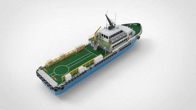 blue Crewboat 3D model | CGTrader