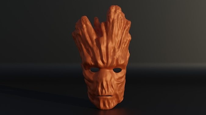 Groot Cosplay Face Mask 3D model 3D printable | CGTrader