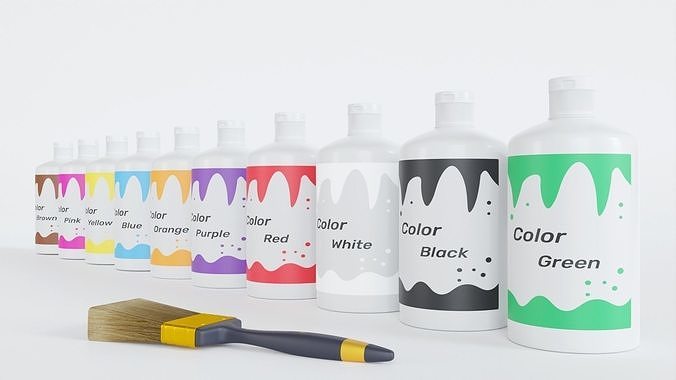 Paint Bottle Colors 3D model | CGTrader