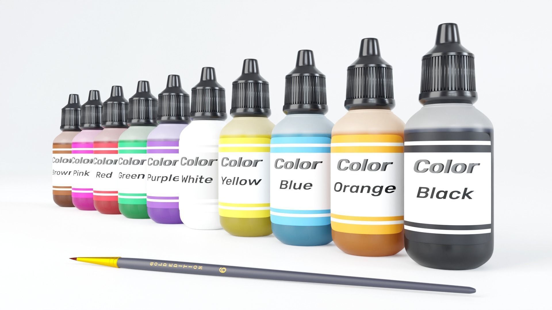 Game Paint Bottle Colors 3D model | CGTrader