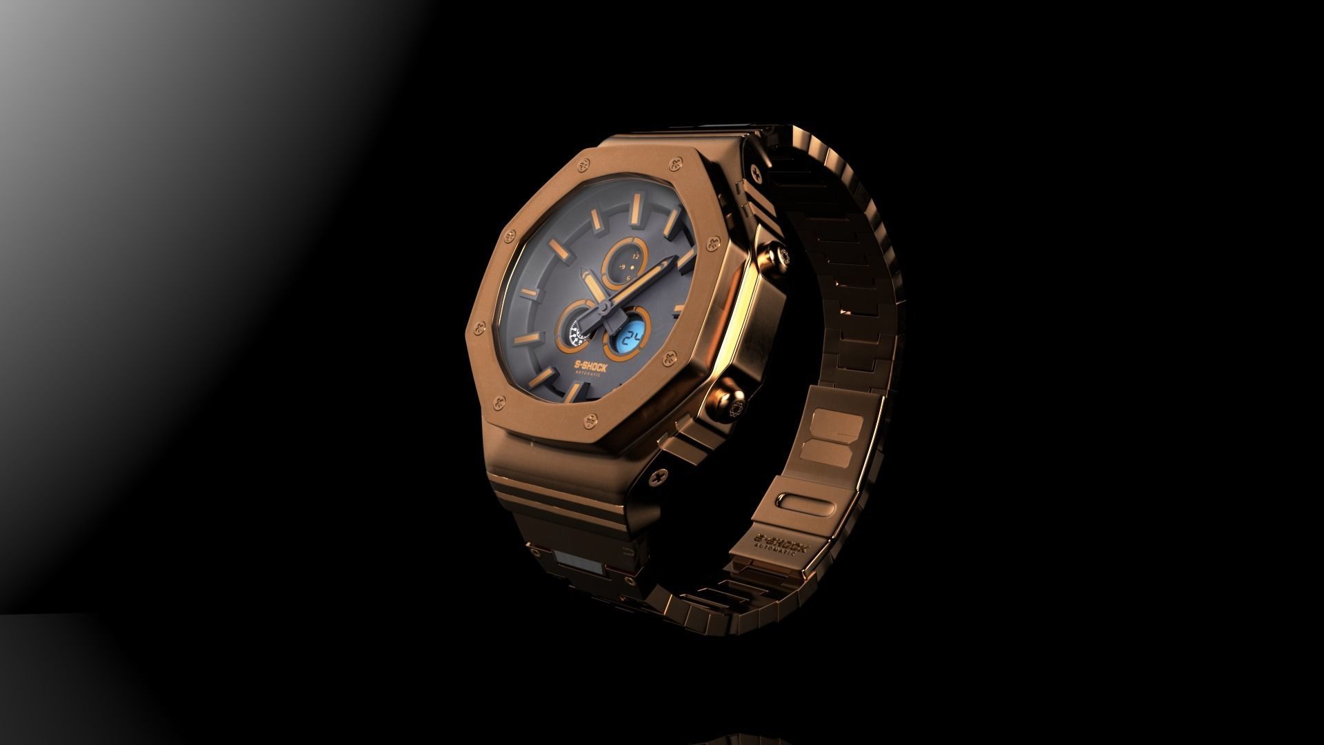 Golden realistic watch 3D model | CGTrader