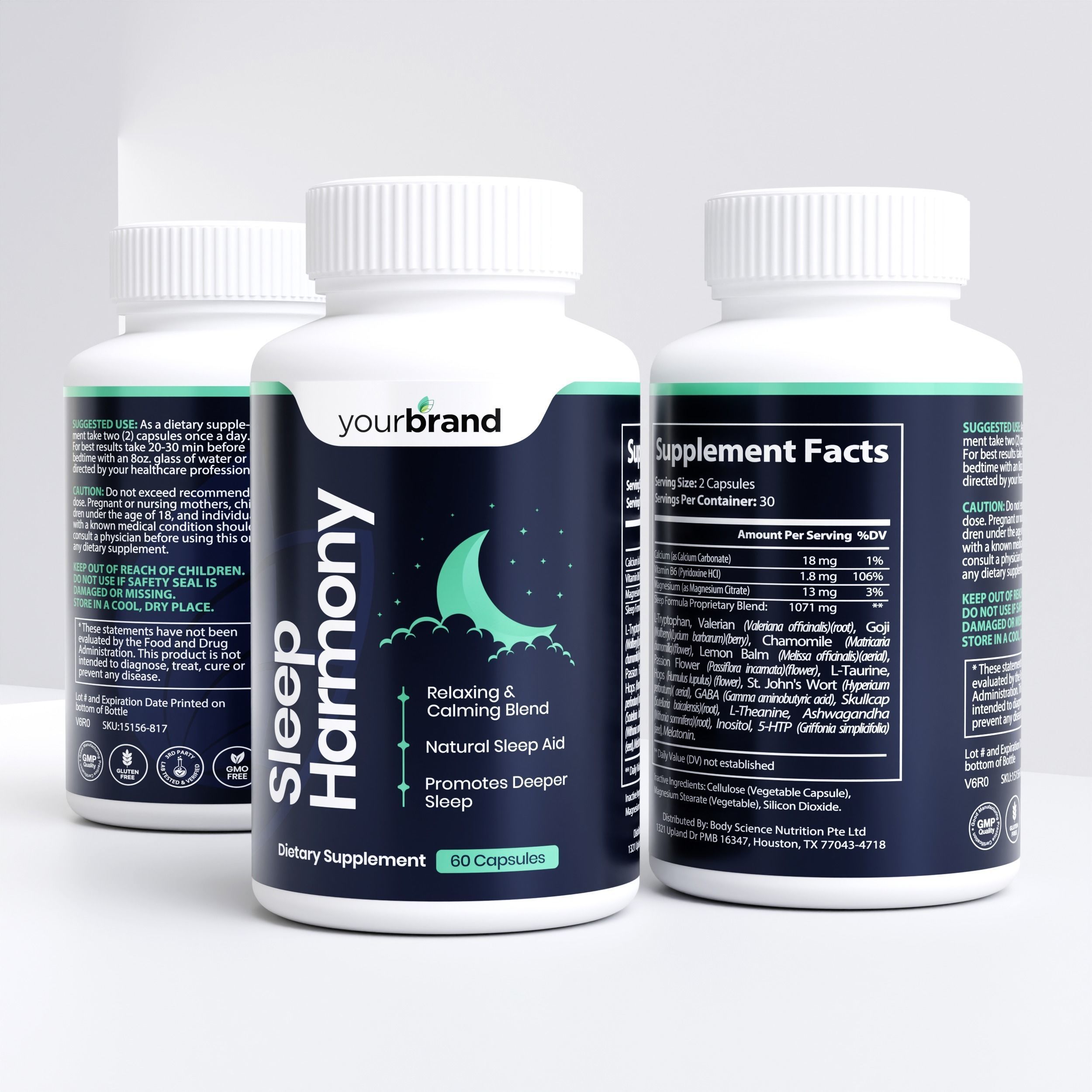 Dietary Supplement Bottle Packaging with Label Design 3D model | CGTrader