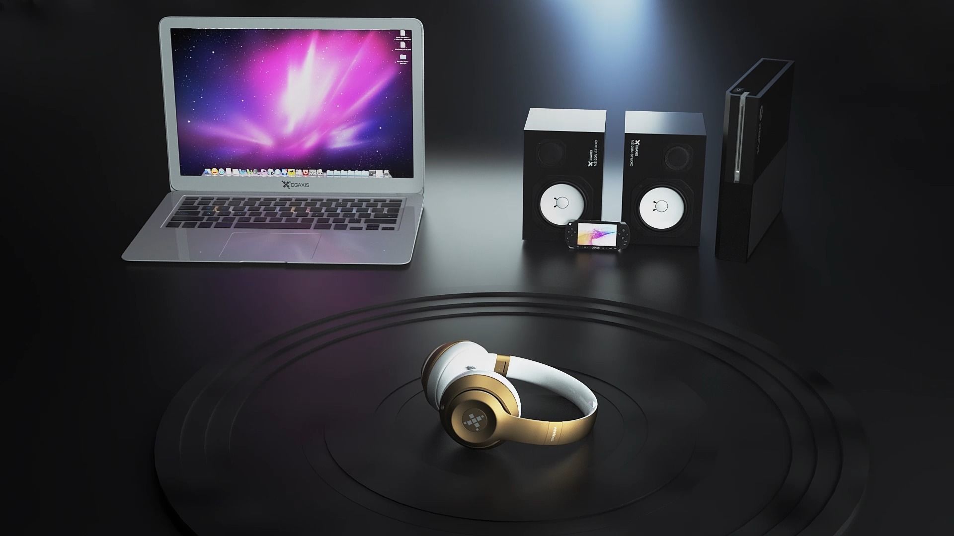 C4D computer headset - product video 3D animation 3D model animated ...