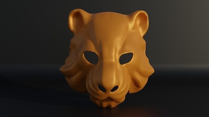 Tiger Cosplay Face Mask 3D model 3D printable | CGTrader