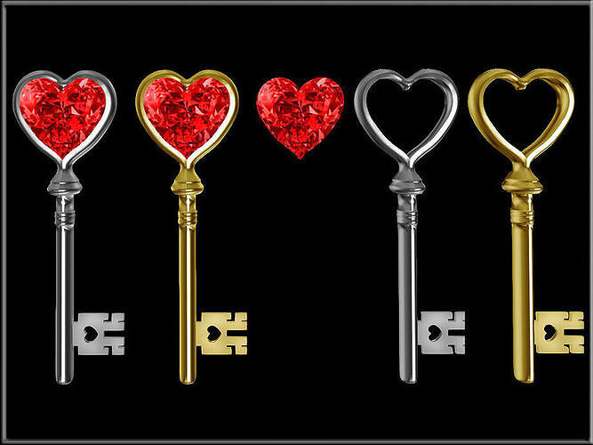 3D model Heart Key VR / AR / low-poly | CGTrader
