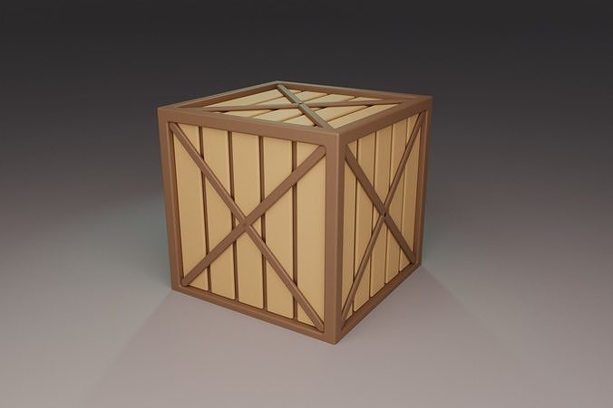 3D model Wooden stylized crate VR / AR / low-poly | CGTrader