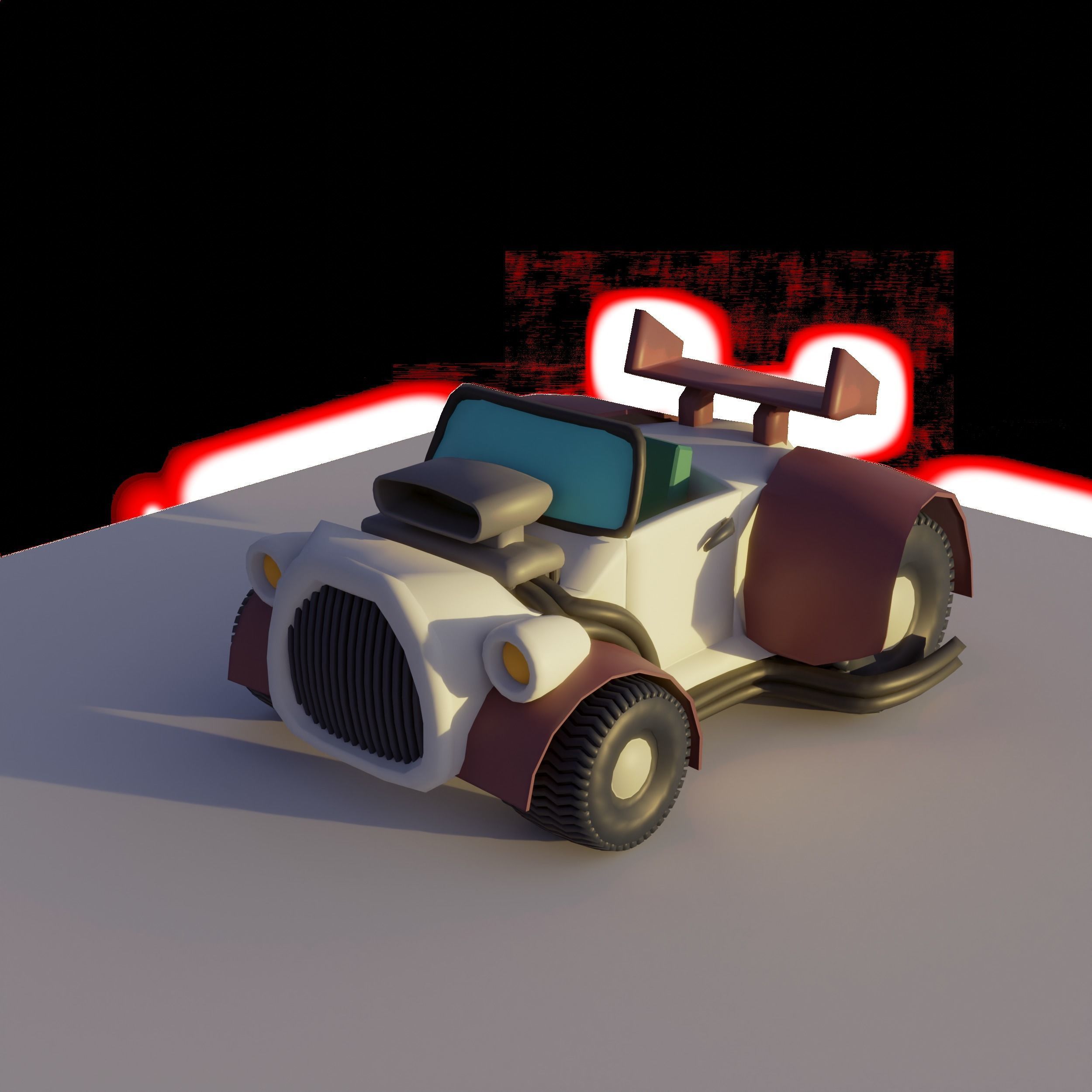 3D model Vintage Cartoonish Low Poly Race Car VR / AR / low-poly | CGTrader