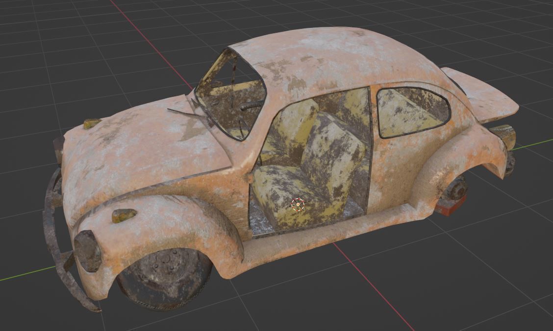 VW Beetle wreck free 3D model | CGTrader