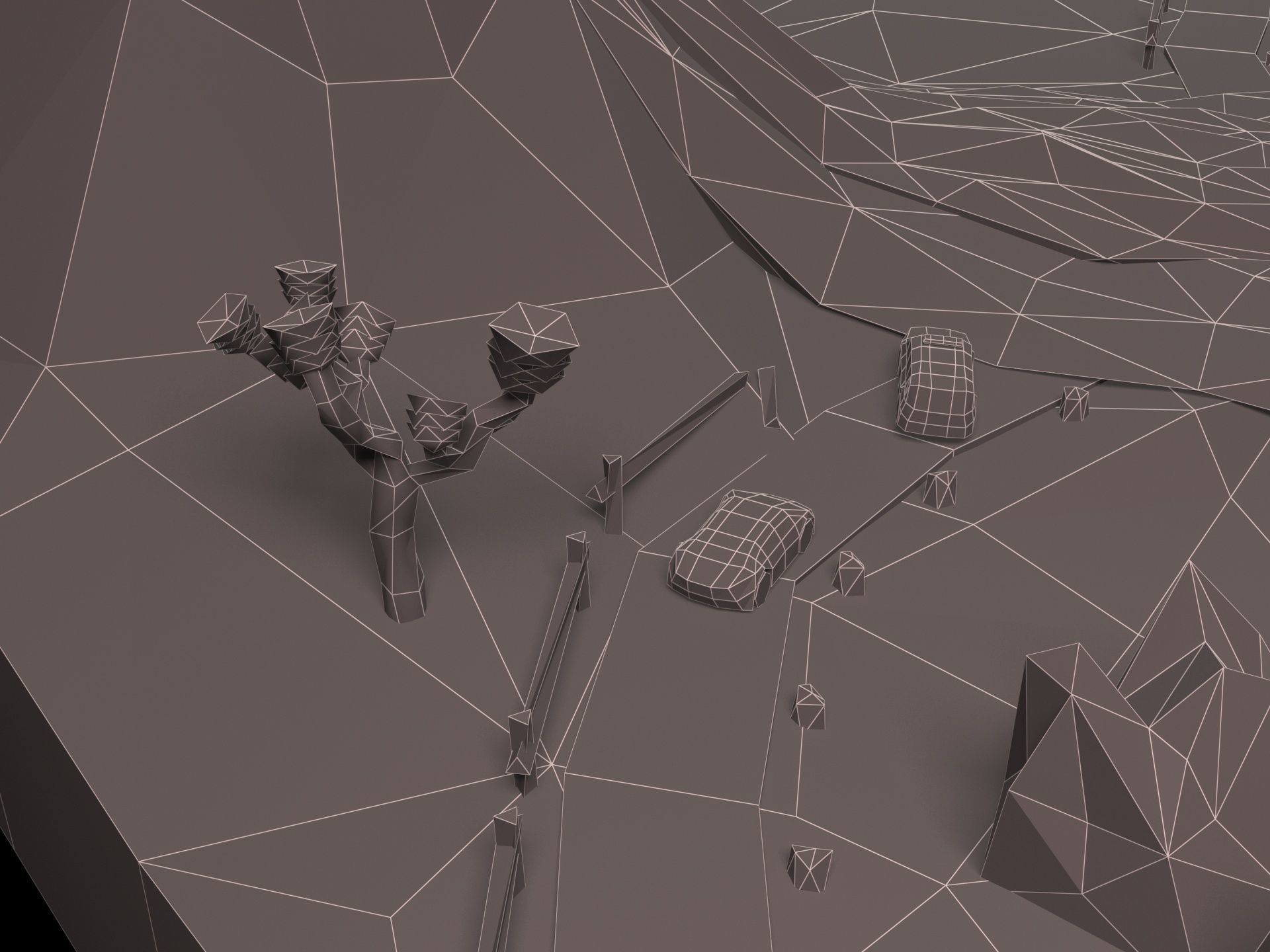 3D model Low poly landscape volcano with lava VR / AR / low-poly | CGTrader