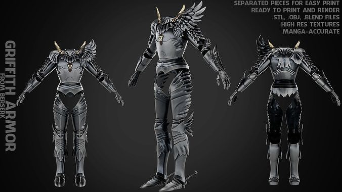 Berserk Griffith Armor for Cosplay 3D model 3D printable | CGTrader