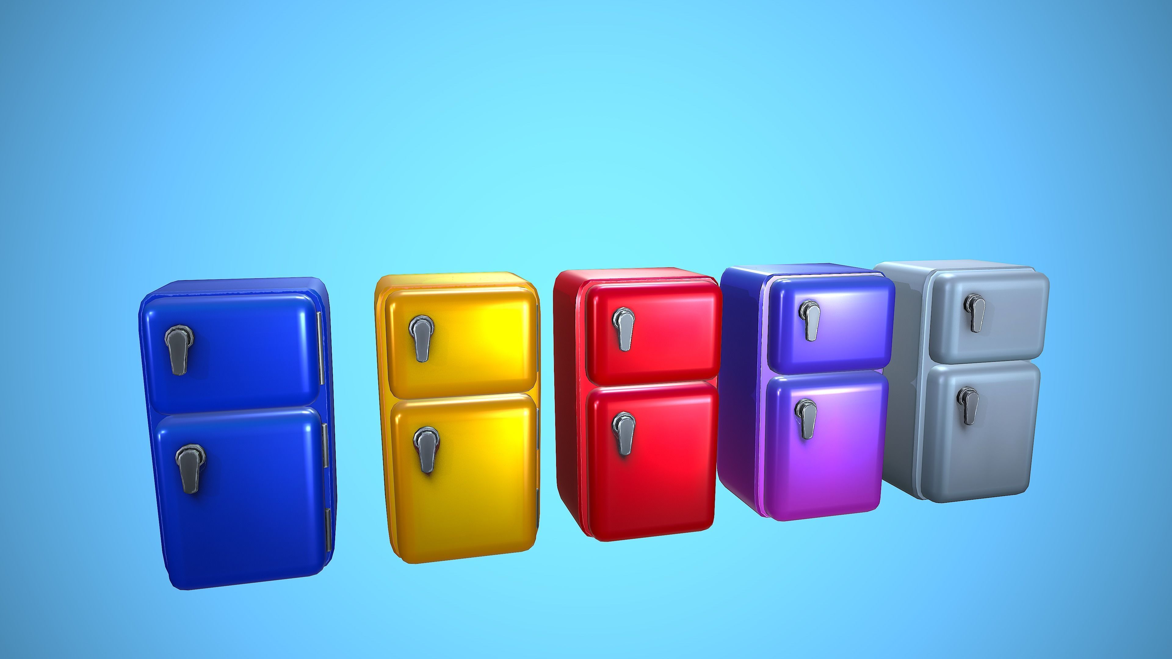 3D model FRIDGE CARTOON STYLIZED KITCHEN OPEN VR / AR / low-poly | CGTrader