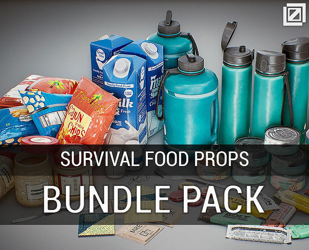 3D model Survival Food Props Bundle VR / AR / low-poly | CGTrader