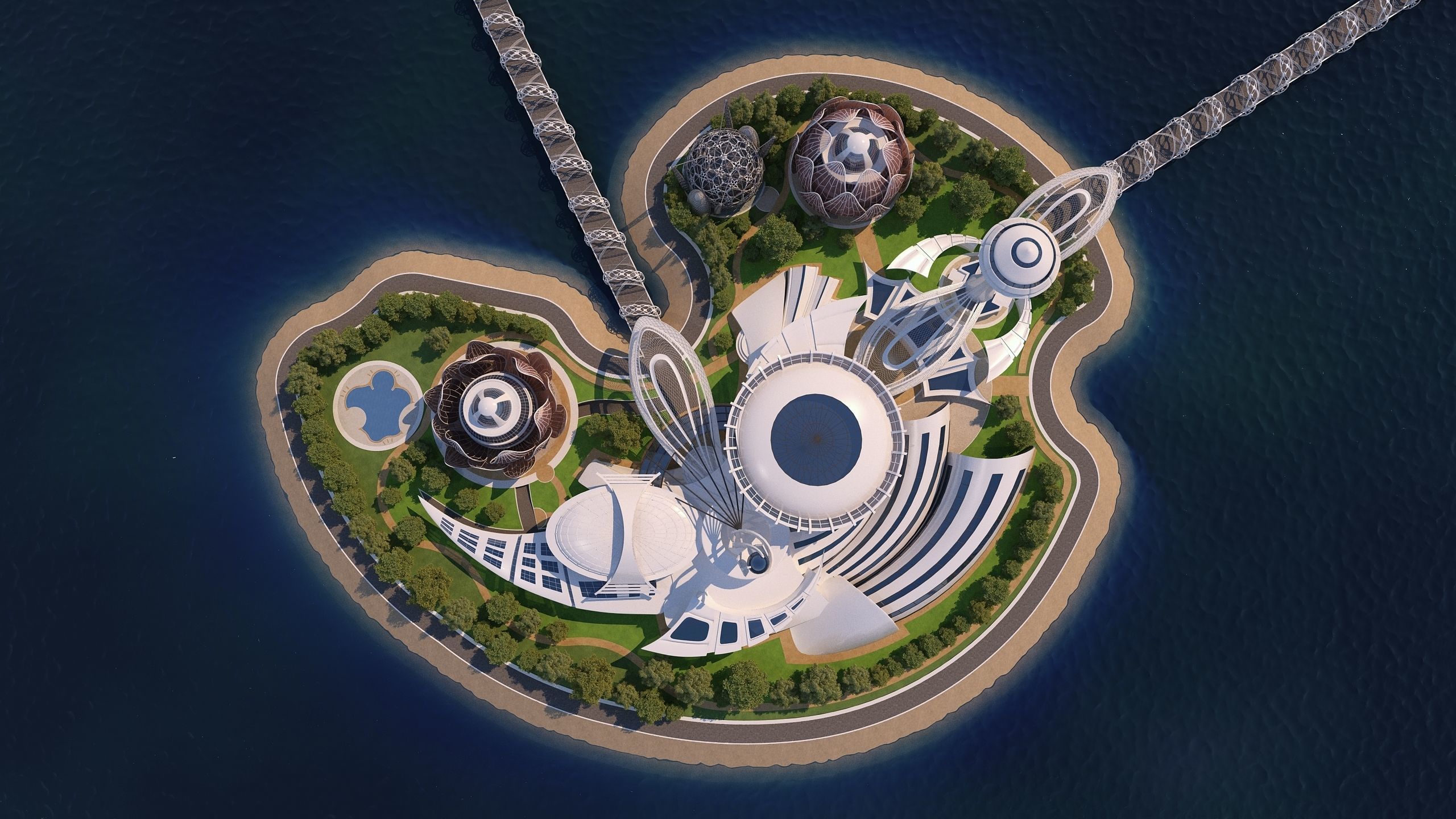0077 - Future City Island 01 - 2D Drawing - 3D Files 3D model | CGTrader