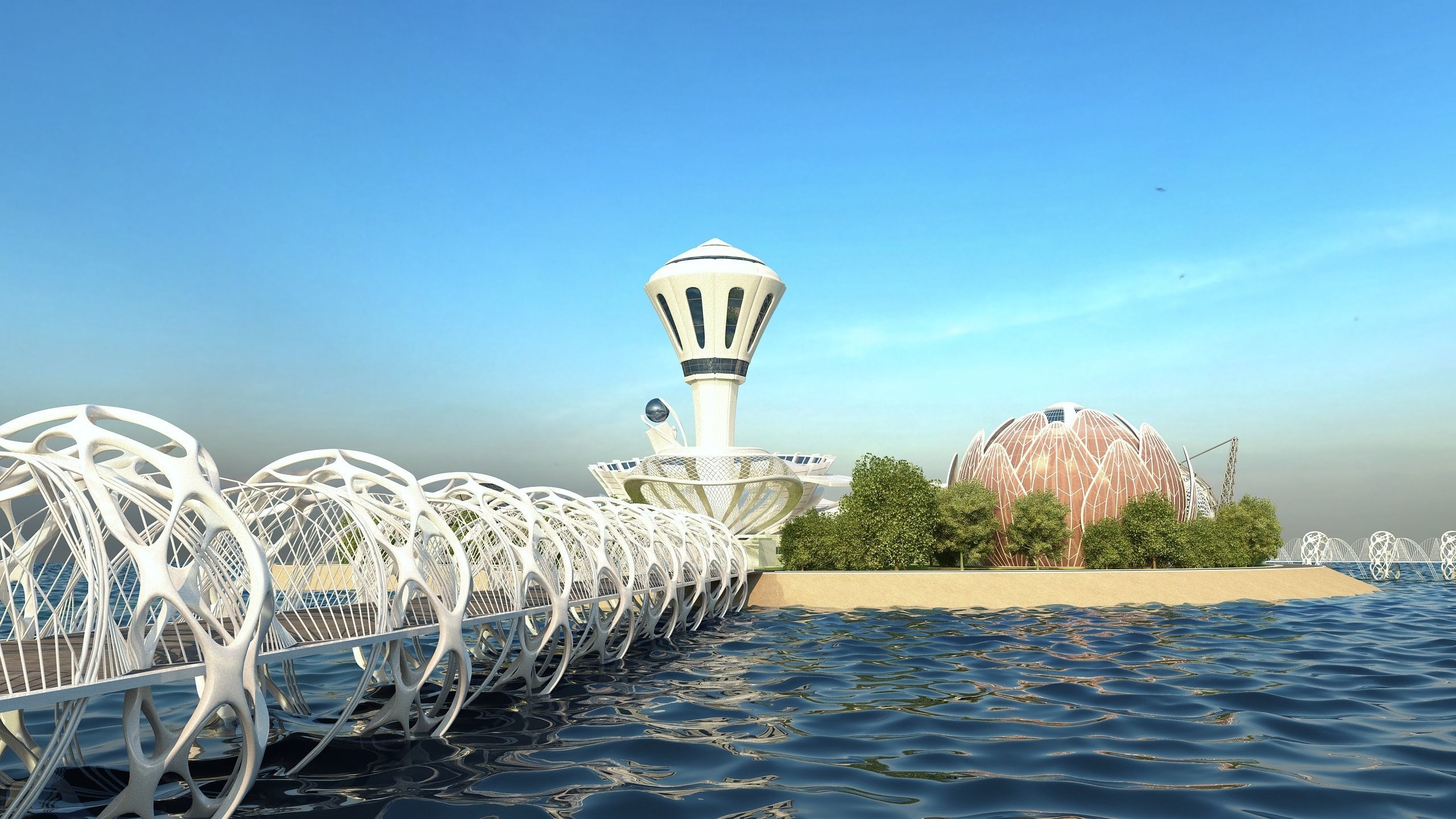 0077 - Future City Island 01 - 2D Drawing - 3D Files 3D model | CGTrader