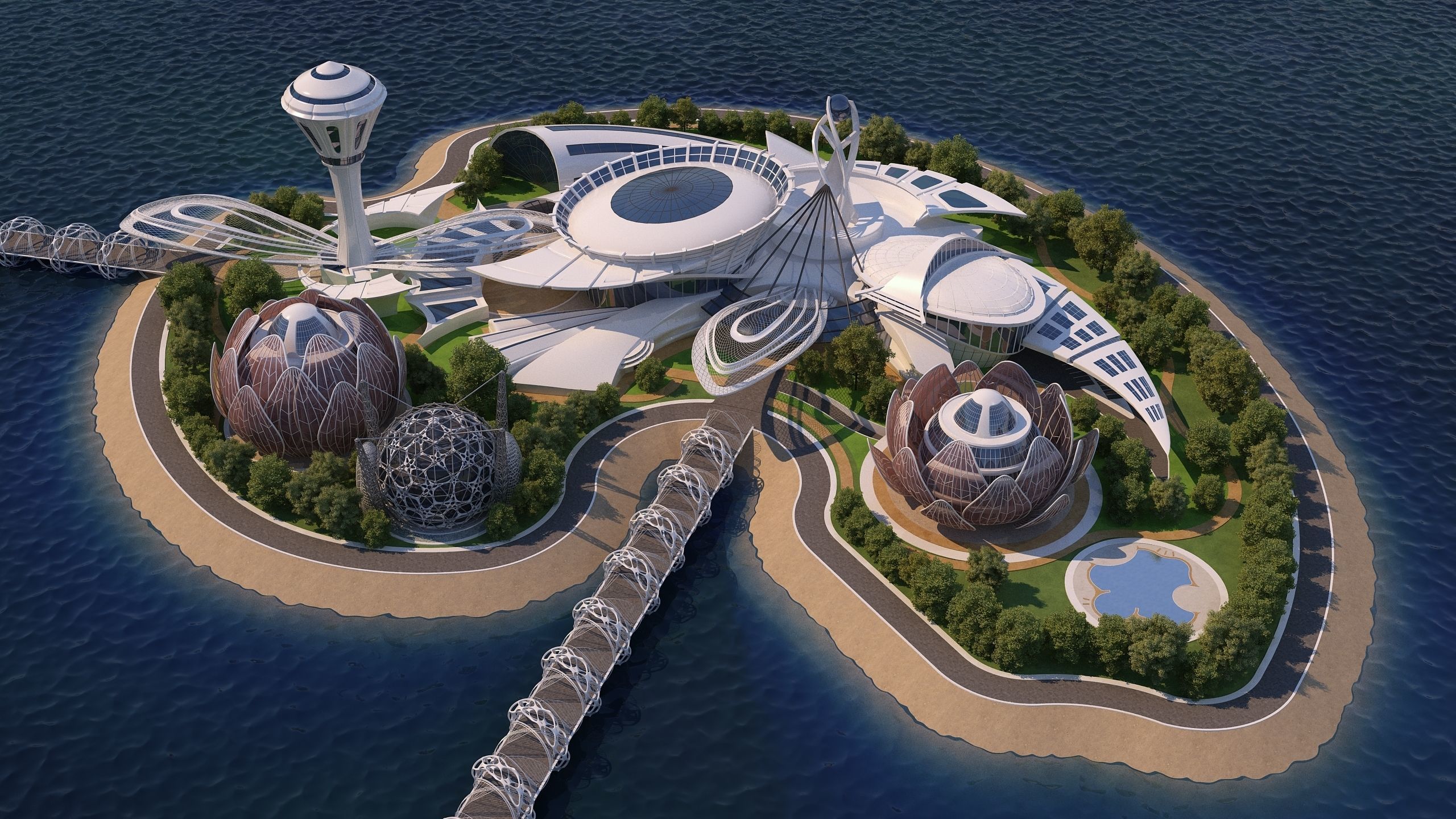 0077 - Future City Island 01 - 2D Drawing - 3D Files 3D model | CGTrader