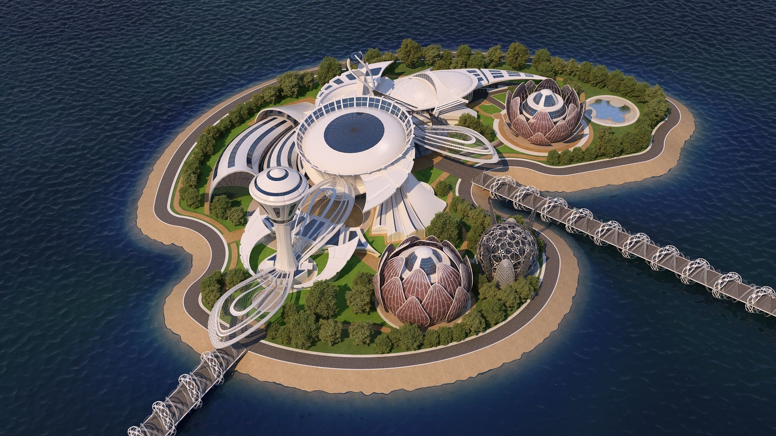0077 - Future City Island 01 - 2D Drawing - 3D Files 3D model | CGTrader