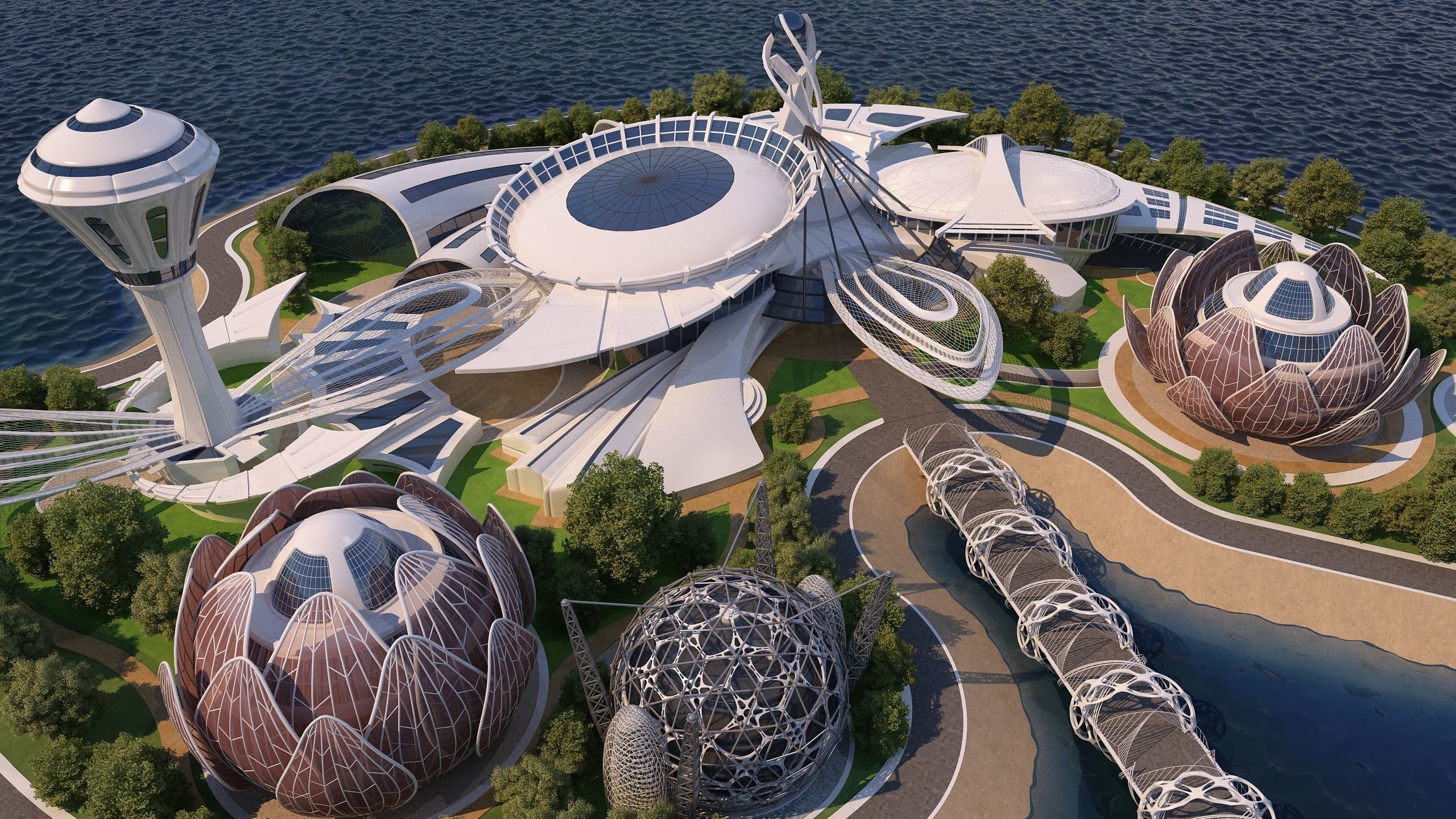 0077 - Future City Island 01 - 2D Drawing - 3D Files 3D model | CGTrader