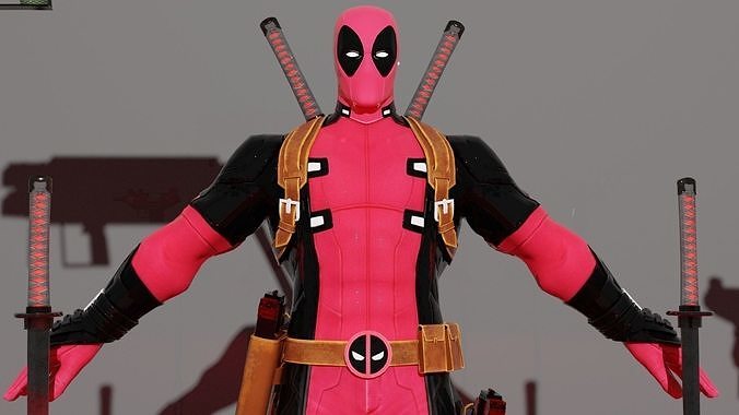 Deadpool gun with paint 3D model rigged | CGTrader