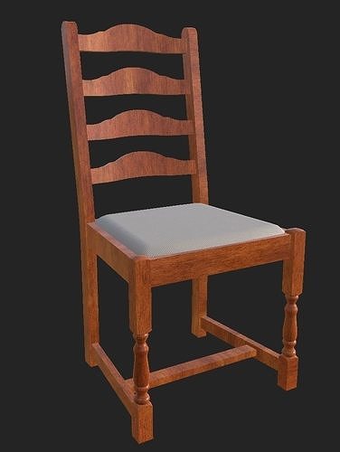 3D model dining chair 3D model Low Poly PBR textures VR / AR / low-poly ...
