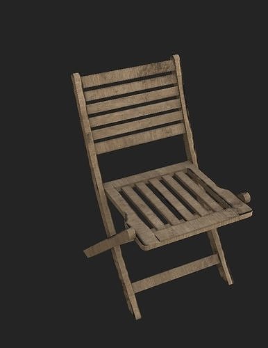 outdor folding chair 3D model Low Poly PBR textures free VR / AR / low ...